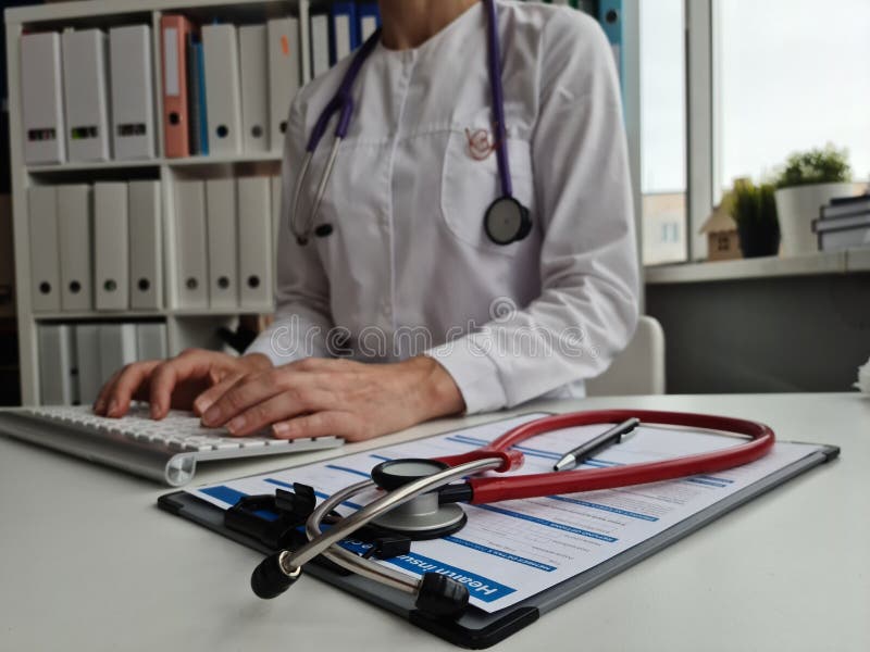Telemedicine Concept and Doctor Using Computer Typing on Keyboard Stock ...