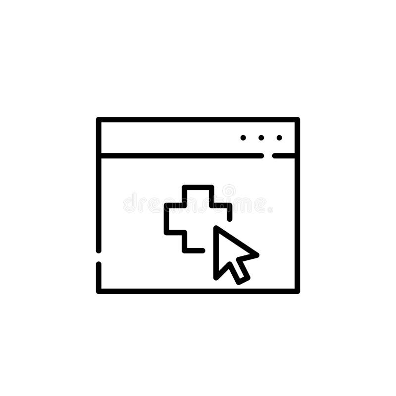 Telemedicine Icon. Mouse Pointer on Cross in Browser Page. Accessing ...