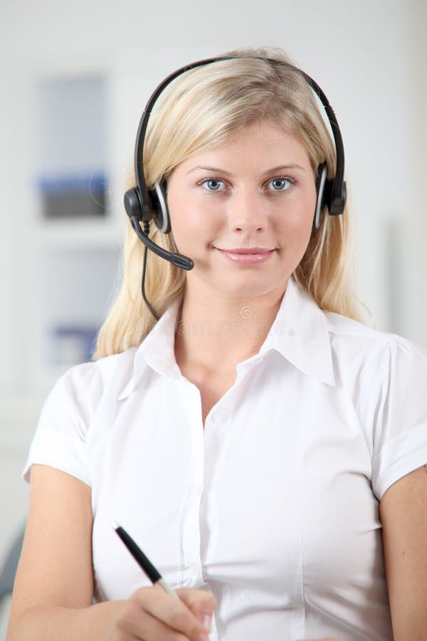 Teleoperator stock photo. Image of saleswoman, center - 16577992