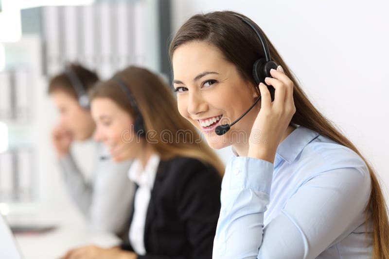 Teleoperator Working Looking at You Stock Image - Image of lady ...