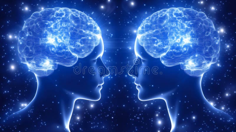 Telepathic Communication between Two People Sharing Thoughts in a ...