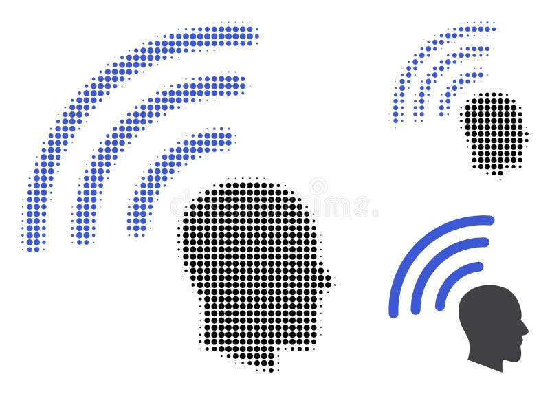 Telepathy Waves Halftone Dotted Icon Stock Vector - Illustration of ...