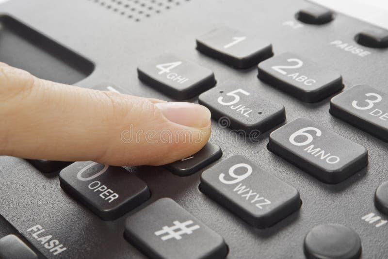 Dialing 0 on a Touch Tone Phon Stock Photo - Image of dial, operator ...