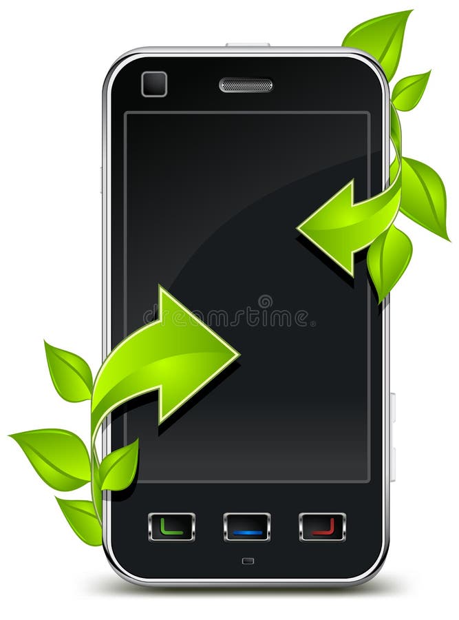 Telephone & arrow stock vector. Illustration of leaf - 14740453