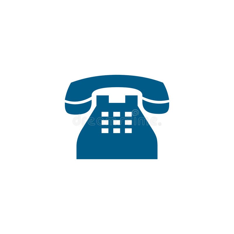 Telephone Blue Icon on White Background. Blue Flat Style Vector ...