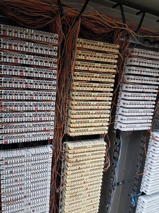 Telephone Board Panel Wires Panels Cords Rack Station Stock Photo ...