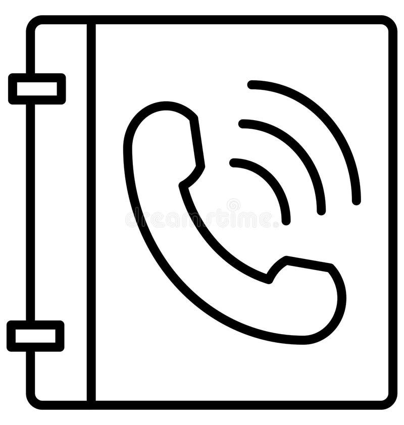 Telephone Book Isolated Vector with Line and Fill Icon Stock Vector ...