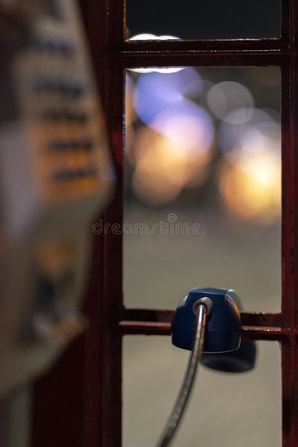 Telephone booth at night stock image. Image of call - 183108549