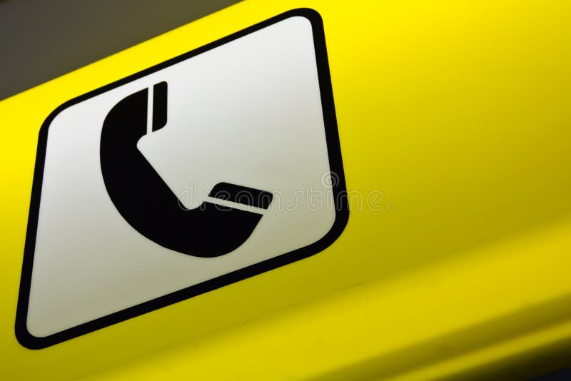 Telephone booth sign stock photo. Image of yellow, call - 21793438