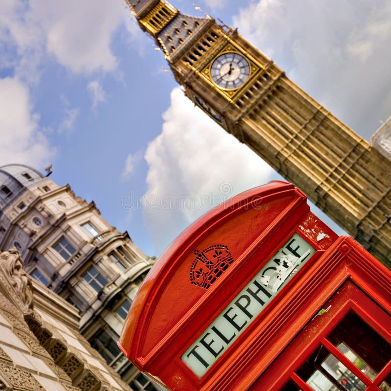Telephone box and Big Ben stock photo. Image of structure - 38084932