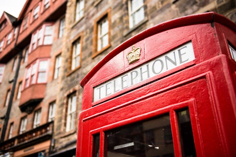 Telephone Cabin at Edinburgh Stock Photo - Image of architecture ...