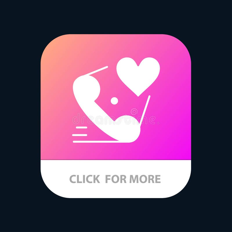 Telephone, Call, Heart, Love, Valentine Mobile App Button. Android and ...