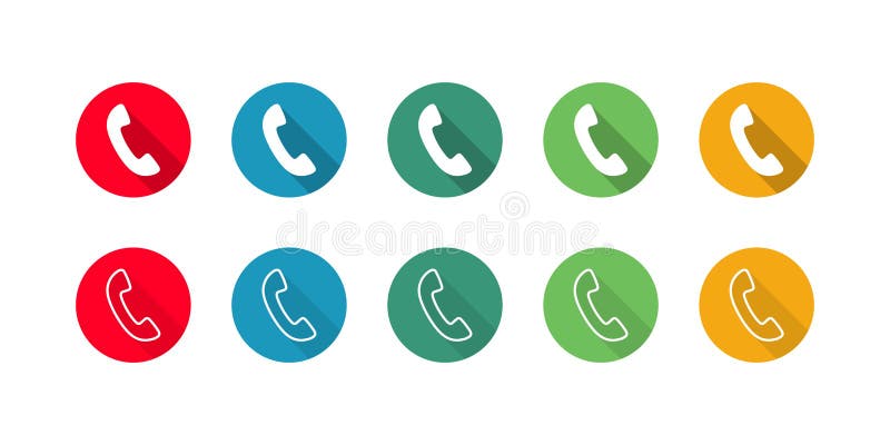 Telephone Call Icon Set Vector with Long Shadow Stock Illustration ... Telephone Call Icon Set Vector with Long Shadow Stock Illustration ...