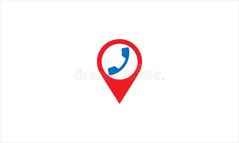 Telephone or Call Location Icon Vector Illustration Flat Design Stock ...