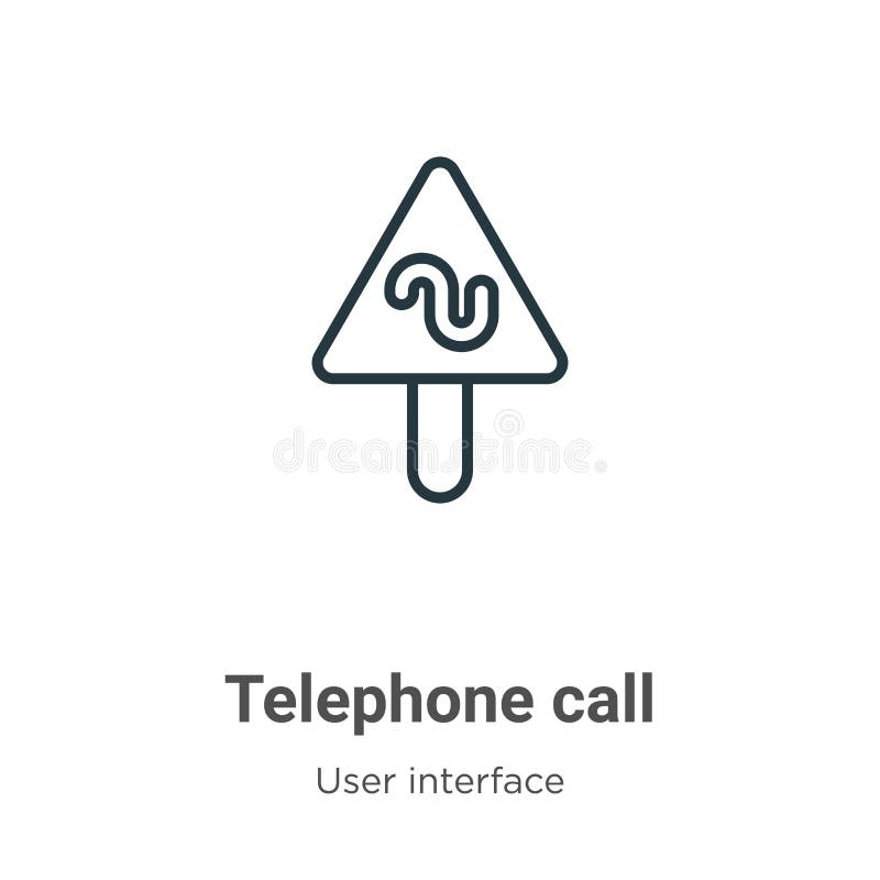 Telephone Call Outline Vector Icon. Thin Line Black Telephone Call Icon ...