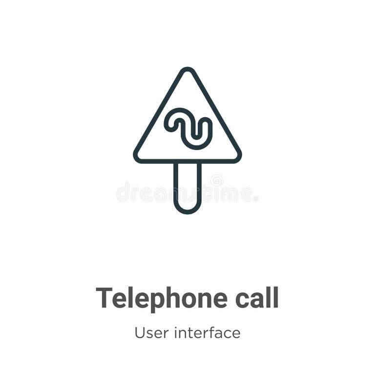 Telephone Call Outline Vector Icon. Thin Line Black Telephone Call Icon ...