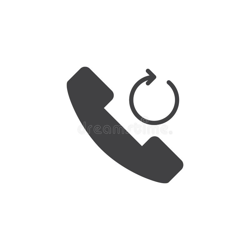 Telephone Call Repeat Vector Icon Stock Vector - Illustration of solid ...