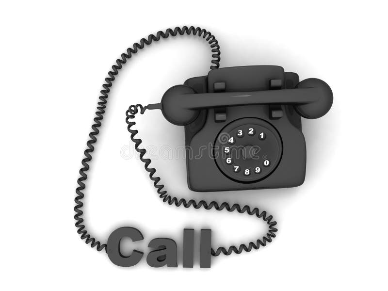 Telephone with call word stock illustration. Illustration of telephone ...