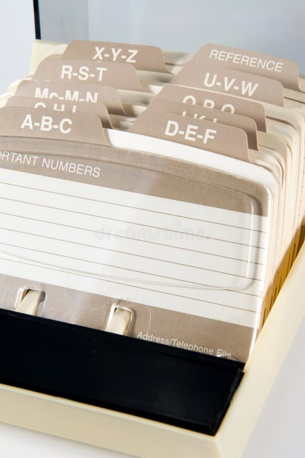 Telephone Card File stock photo. Image of hand, letters - 4066134