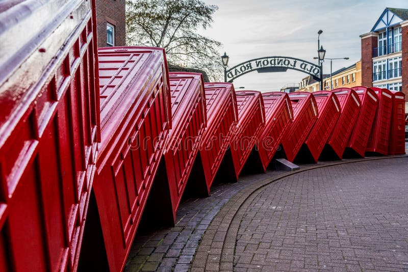 Telephone Cascade in Kingston upon Thames Stock Photo - Image of clock ...