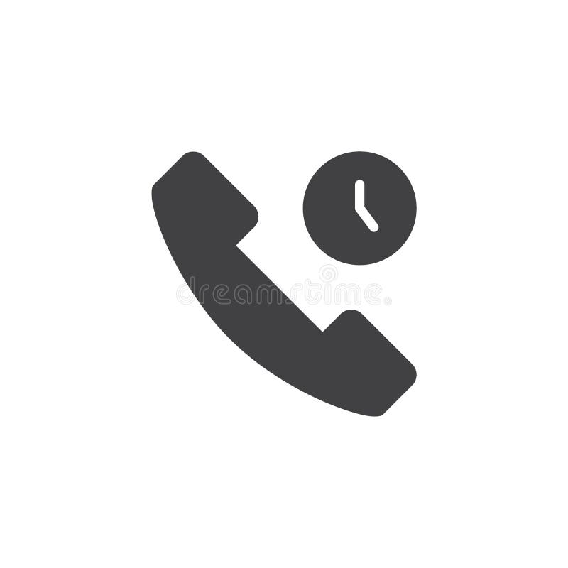 Telephone and Clock Vector Icon Stock Vector - Illustration of service ...