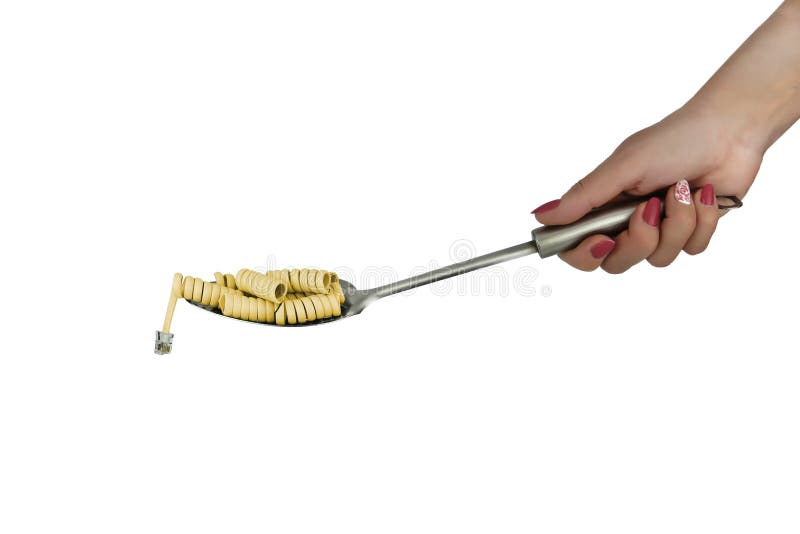 Telephone cord - pasta stock image. Image of utensil - 47952935