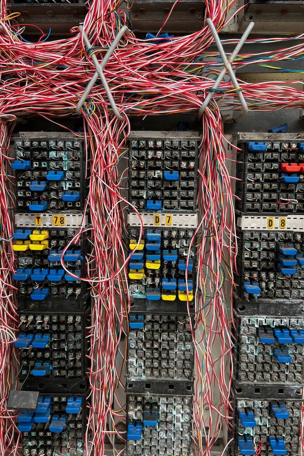 Telephone Cross Connection Box. Fiber Optical Network Cables Panel ...