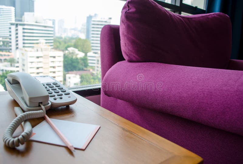 Telephone on Desk stock photo. Image of room, relax, cord - 82218568