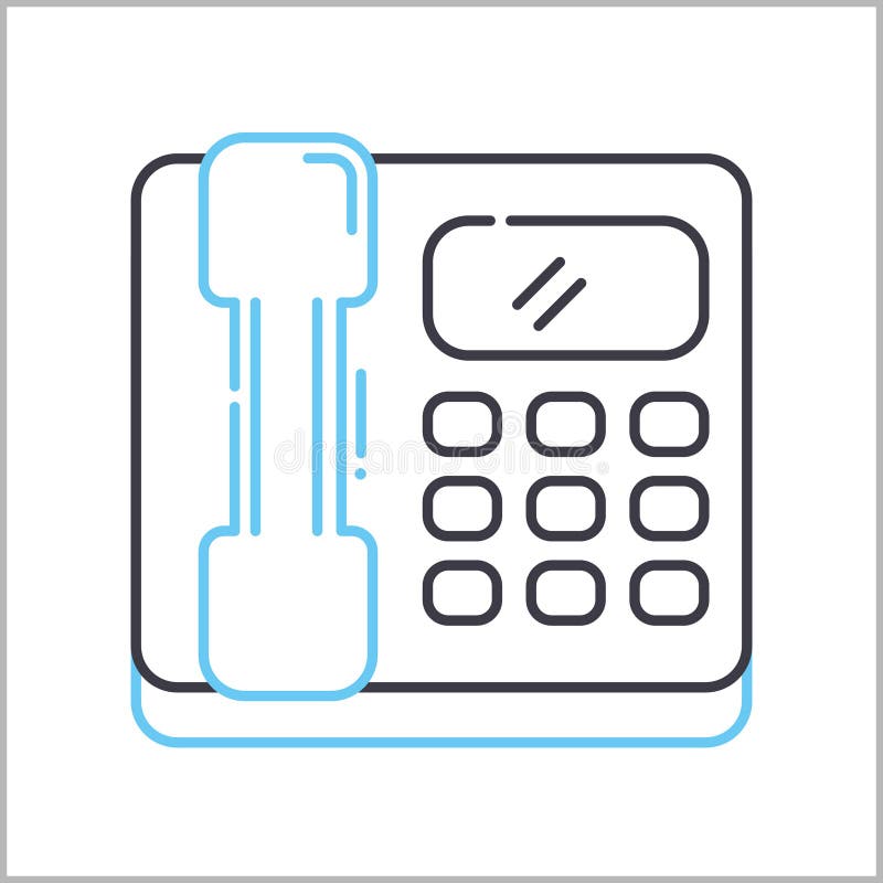 Telephone Device Line Icon, Outline Symbol, Vector Illustration ... Telephone Device Line Icon, Outline Symbol, Vector Illustration ...
