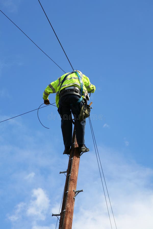 Telephone Engineer stock image. Image of working, footholes - 1122299
