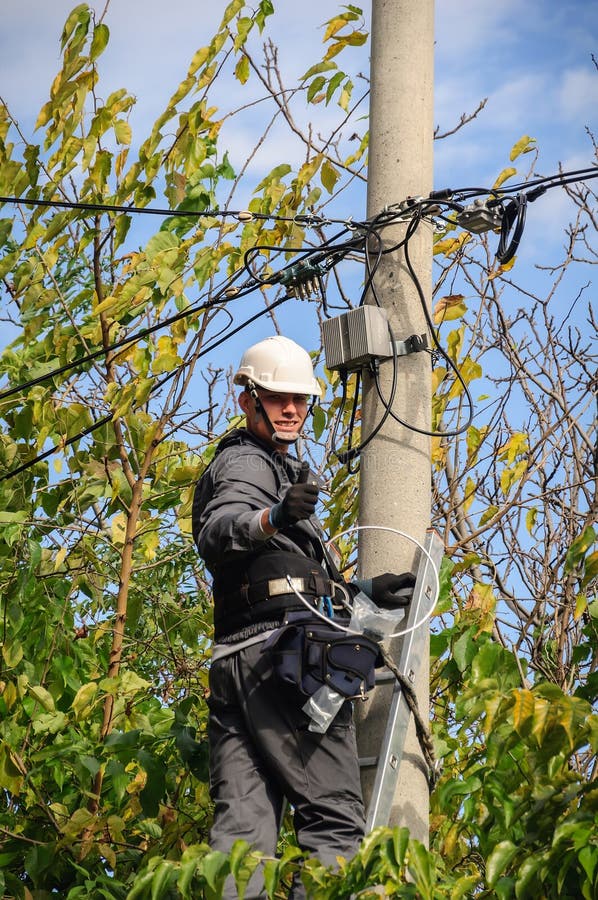 Telephone Engineer stock photo. Image of global, electronics - 47290798