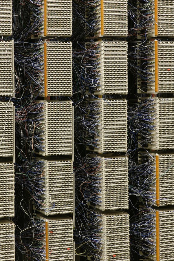Cable Panel Distribution in Telecommunication Stock Image - Image of ...