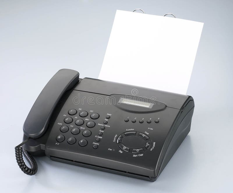 Fax machine stock image. Image of communications, sheet - 1475421