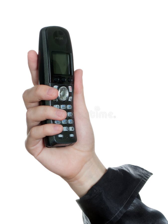Telephone in hand stock image. Image of black, message - 10627991