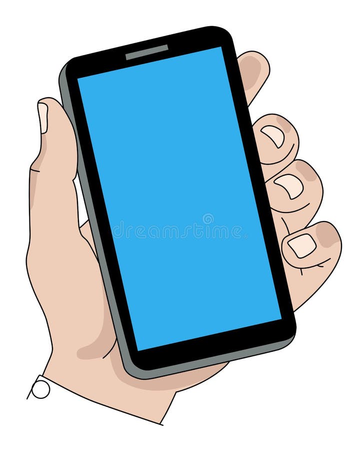 Telephone in hand stock vector. Illustration of blank - 46347207