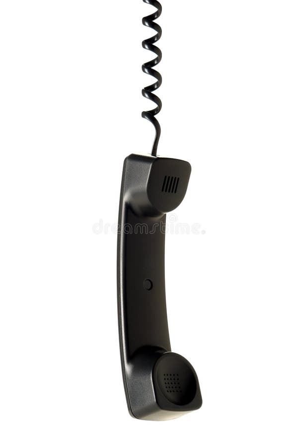 Telephone Handset Dangling from Cord Isolated Stock Image - Image of ...