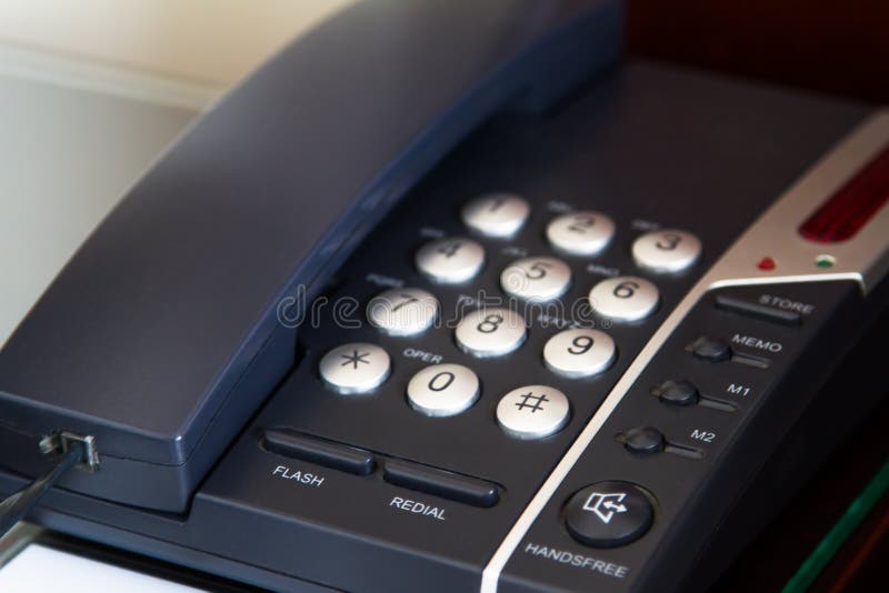 Telephone in Hotel Room with Note Paper Stock Image - Image of ...