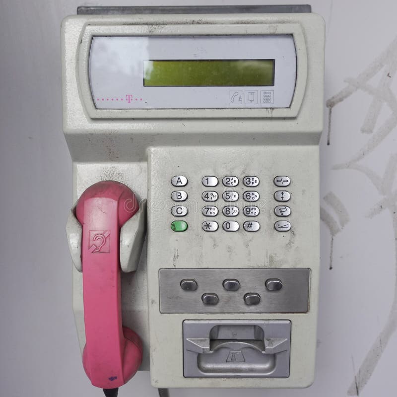 Telephone Hung Up Inside a Phone Box Stock Photo - Image of open, phone ...