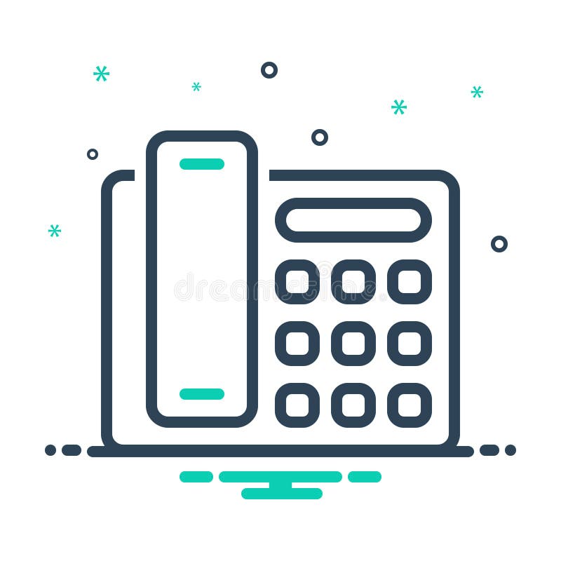 Black Mix Icon for Telephone, Call and Phone Stock Illustration ...