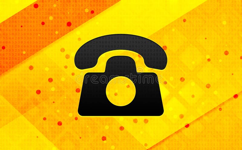 Telephone Icon Abstract Digital Banner Yellow Background Stock ...