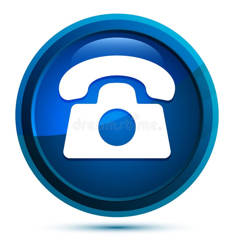 Telephone Icon Elegant Blue Round Button Illustration Stock Vector ...