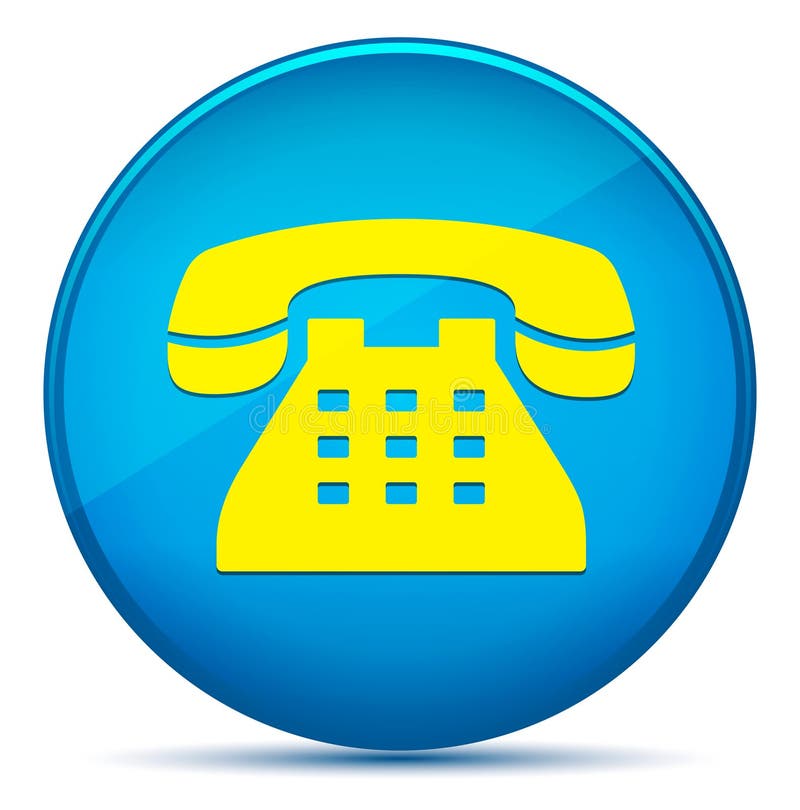 Telephone Icon Modern Flat Cyan Blue Round Button Stock Illustration ...