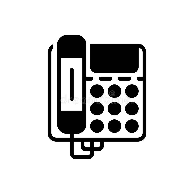 Black Solid Icon for Telephone, Phone and Landline Stock Illustration ...