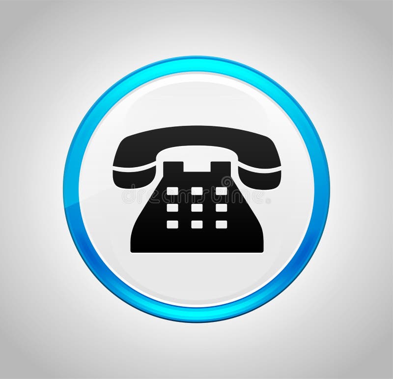 Telephone Icon Round Blue Push Button Stock Illustration - Illustration ...