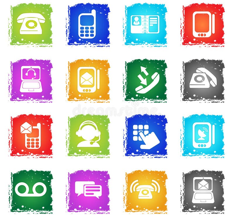 Telephone Icon Set stock vector. Illustration of service - 88120926