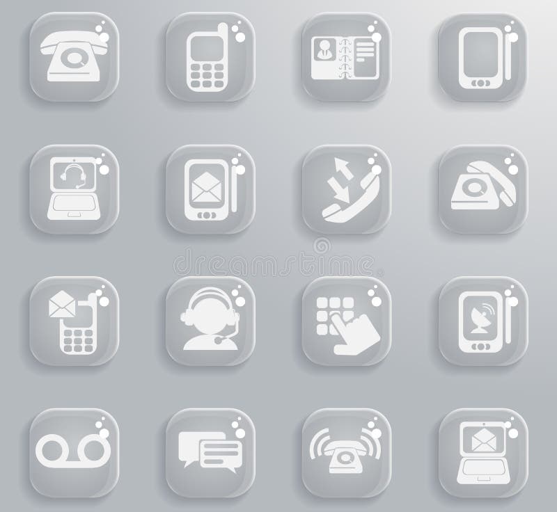 Telephone Icon set stock illustration. Illustration of communications ...
