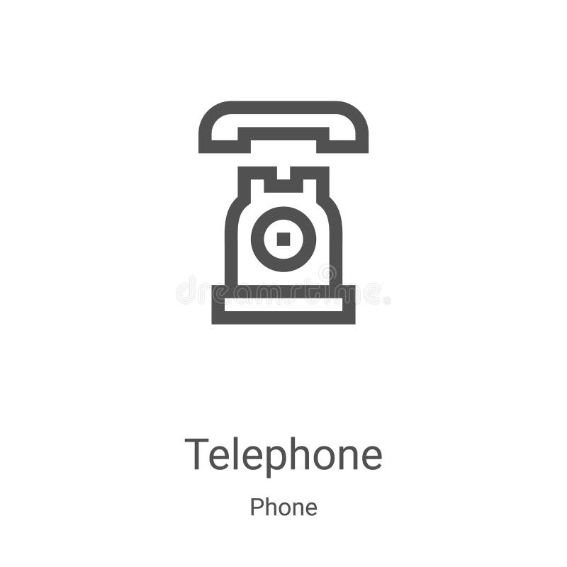 Telephone Icon Vector from Workplace Collection. Thin Line Telephone ...