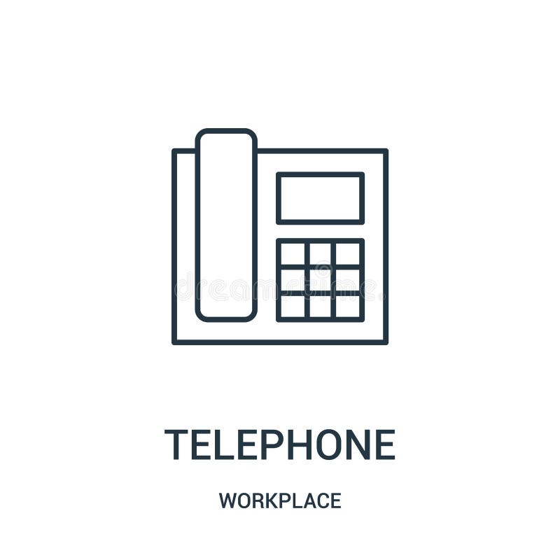 Telephone Icon Vector From Workplace Collection. Thin Line Telephone ...