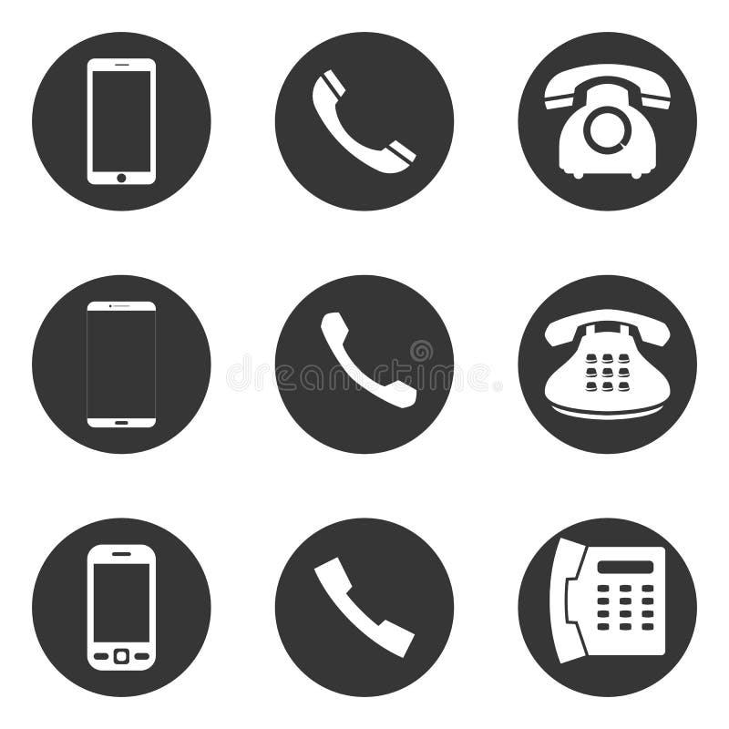 Flat Illustration on a Theme Telephone Icons Stock Vector ...