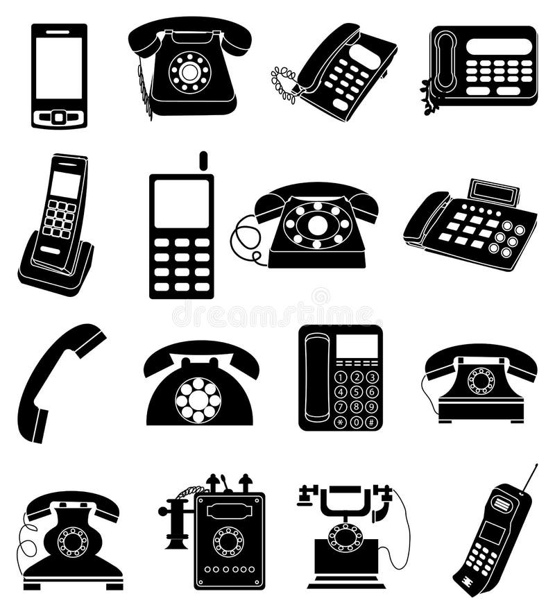 Telephone icons stock vector. Illustration of phone, telecommunications ...